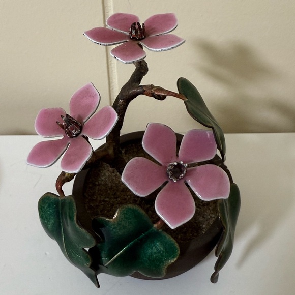 Accents | Vintage Bovano Of Cheshire Enamel On Copper Flower Sculpture ...